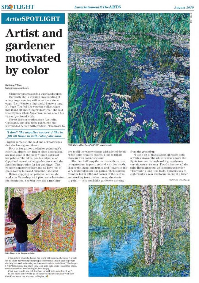 Artist SPOTLIGHT: Artist and gardener motivated by color - East West ...